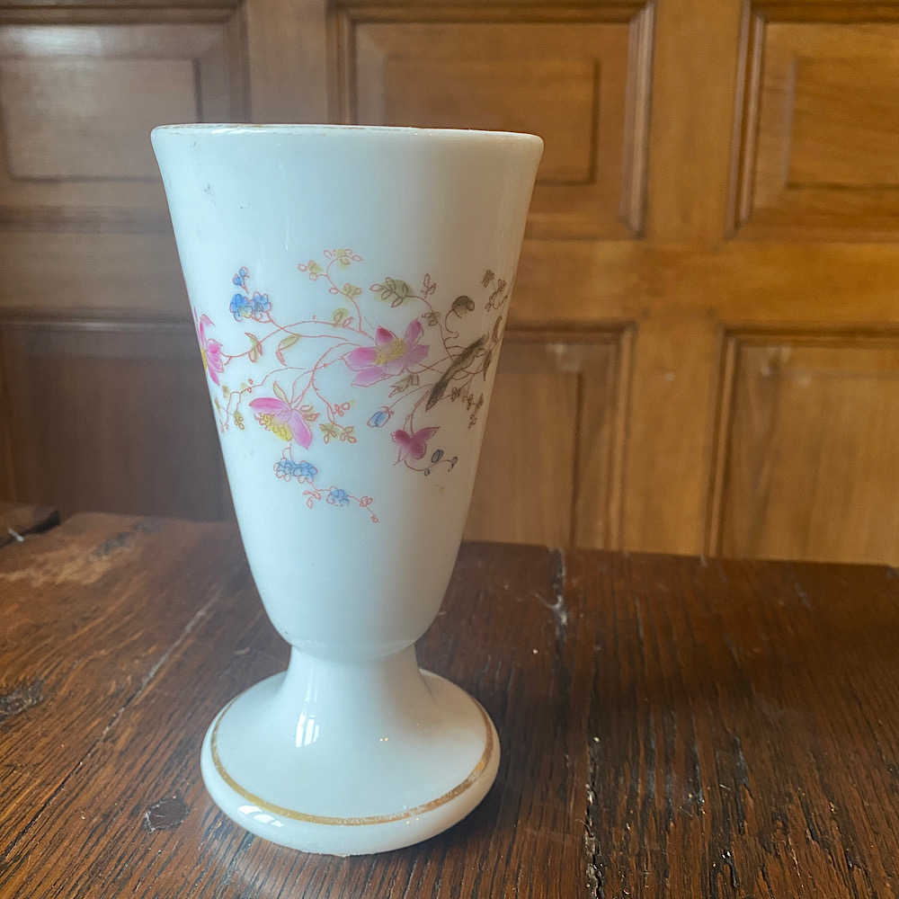 Antique Mazagran cups with floral vine from Bellevue Vintage