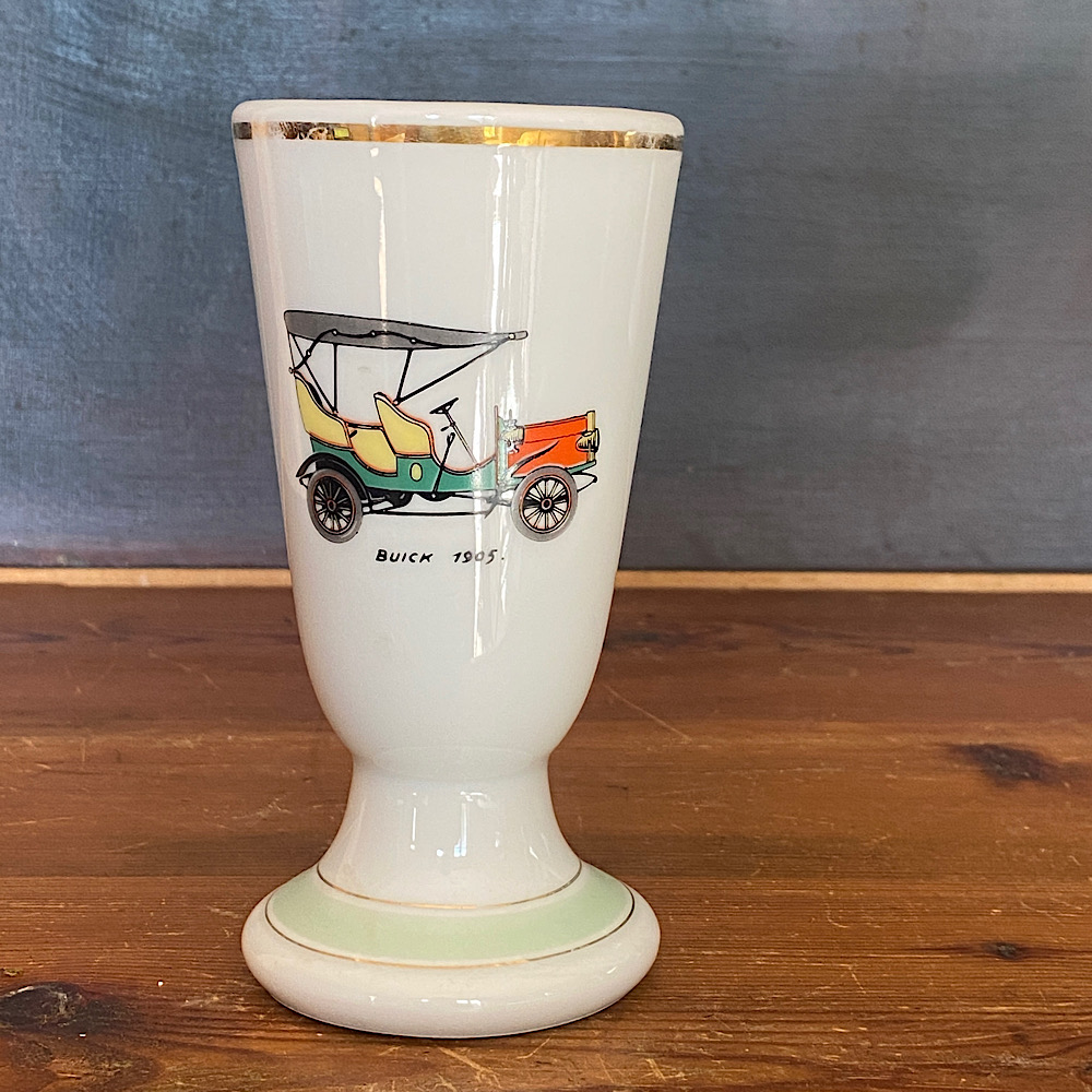 French mazagran with car motif from Bellevue Vintage