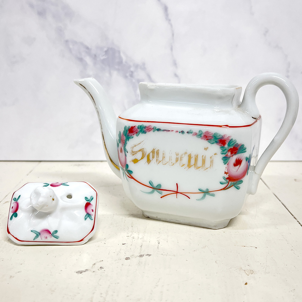 French antique Souvenir teapot from Bellevue Vintage