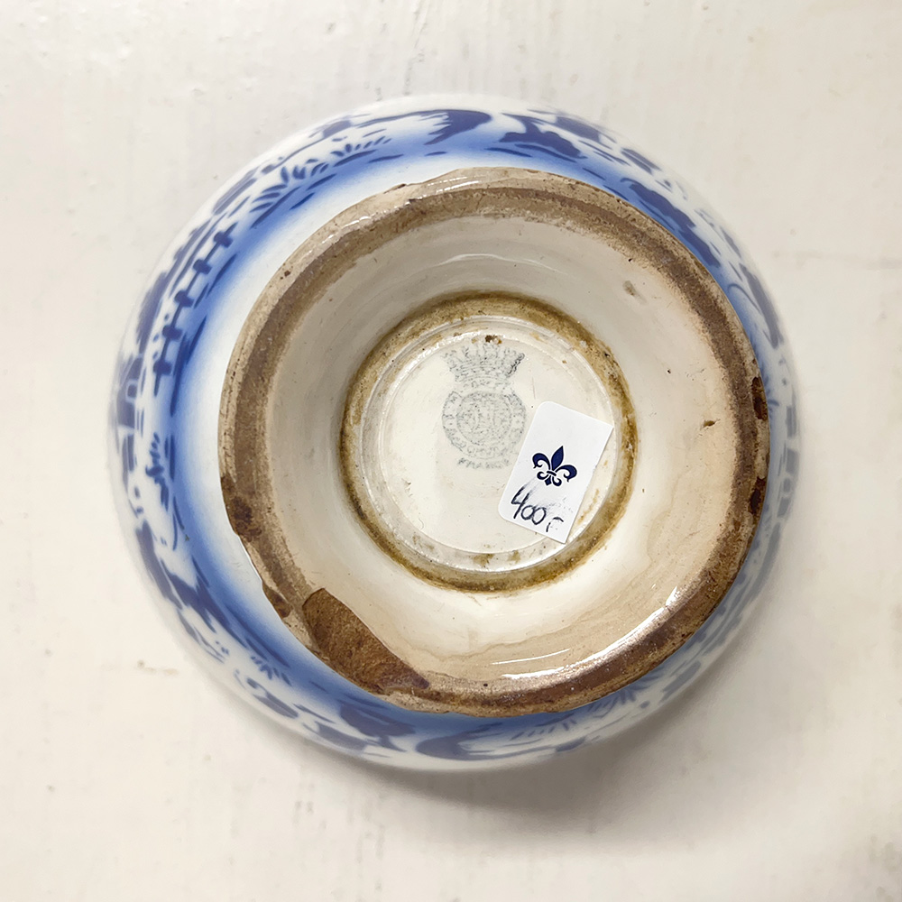 Badonviller bowl with max patina in blue from Bellevue Vintage