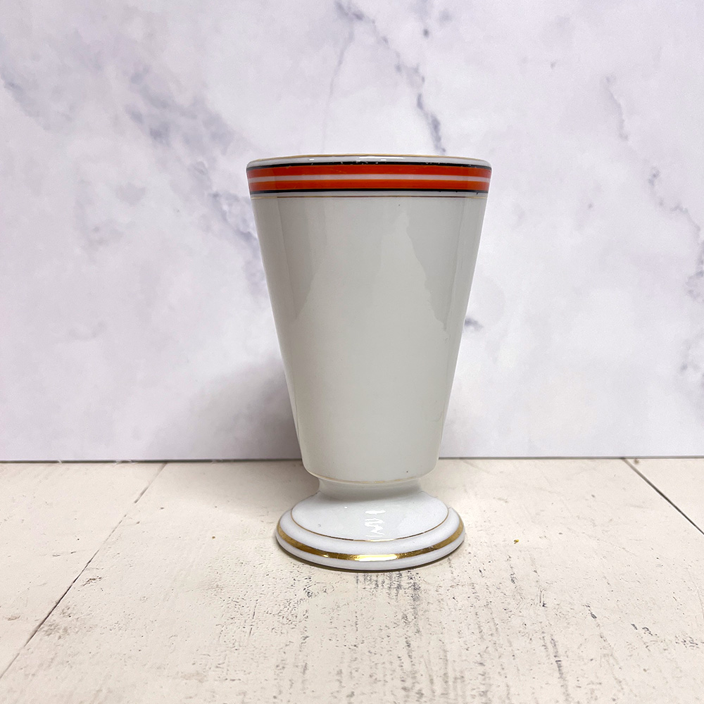 French mazagran with orange edge from Bellevue Vintage
