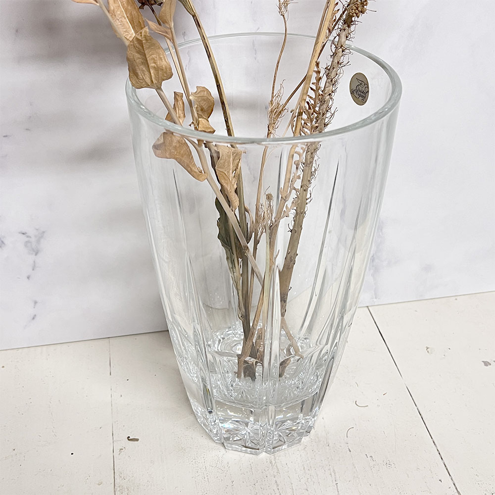 French crystal vase with vertical cuts - Bellevue Vintage