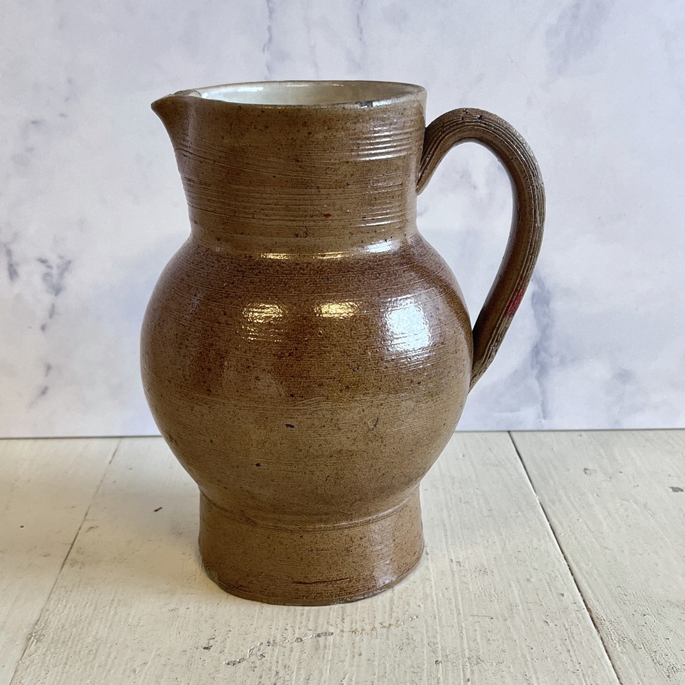 Antique French brown ceramic jug | Bellevue Vintage